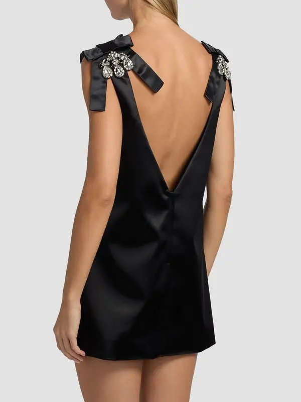 Dolce & Gabbana Embellished Satin Shift Minidress