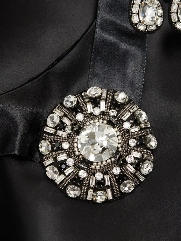 Dolce & Gabbana Embellished Satin Shift Minidress