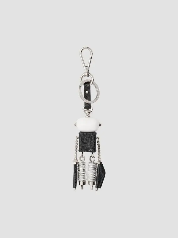 Prada Robot Saffiano Leather Keychain Charm