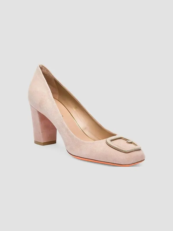 Santoni Marta 70mm Suede Pumps - Pink