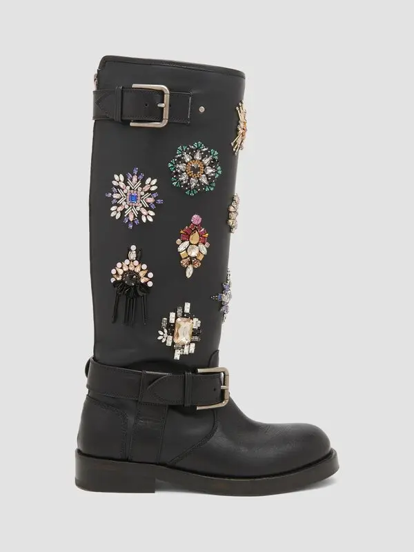 Dolce & Gabbana Embellished Knee-high Boots