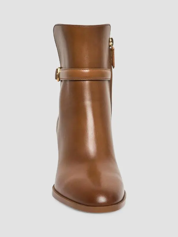 Santoni Andy 65mm Leather Block-heel Booties