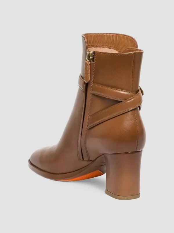 Santoni Andy 65mm Leather Block-heel Booties