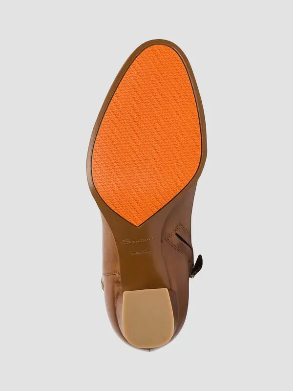 Santoni Andy 65mm Leather Block-heel Booties