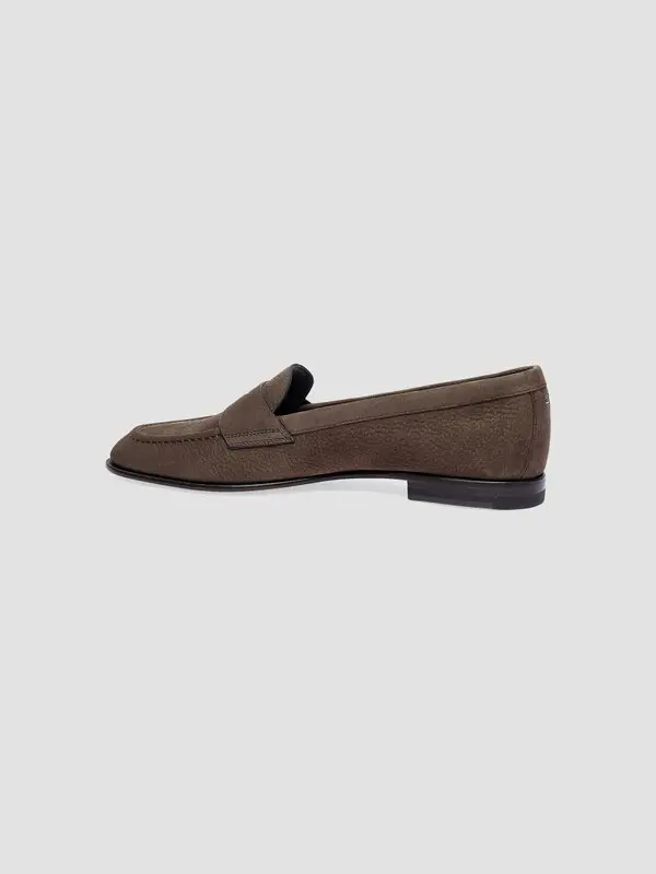 Santoni Suede Penny Loafers - Brown