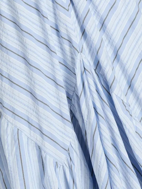 Cinq À Sept Evory Striped Cotton-blend Midi-dress