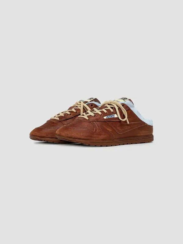 AUTRY The Windspin Raw-edge Leather Sneaker Mules