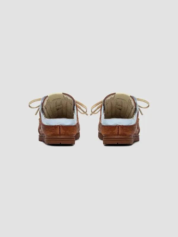 AUTRY The Windspin Raw-edge Leather Sneaker Mules