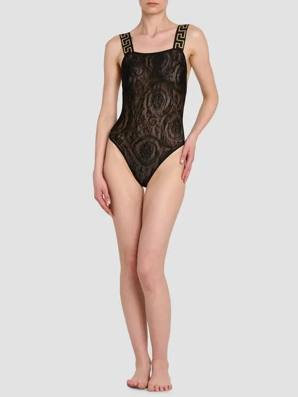 Versace La Greca Lace Bodysuit