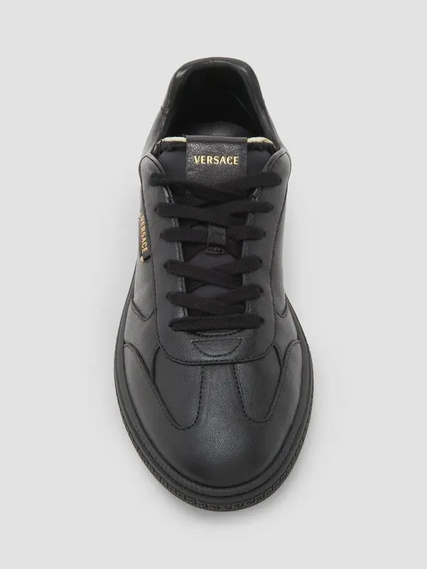 Versace Leather Low-top Sneakers - Black