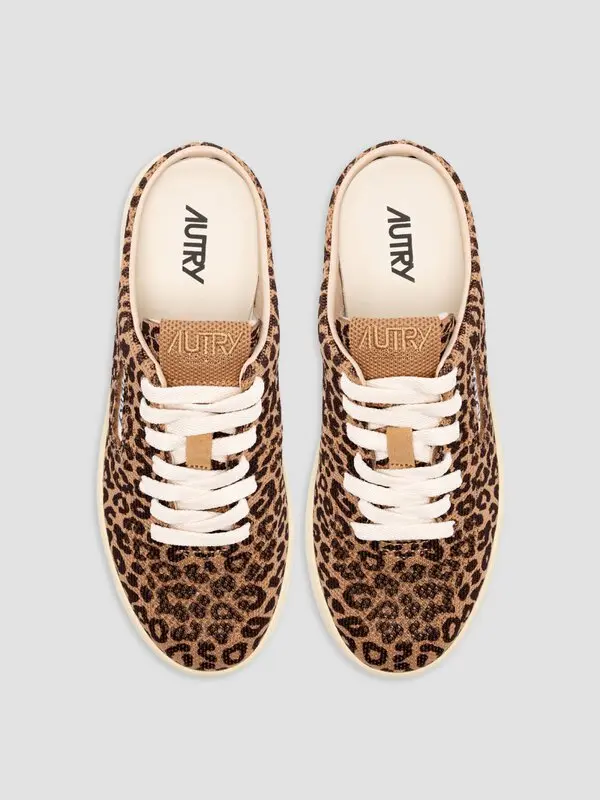 AUTRY Leopard-print Lace-up Mule Sneakers