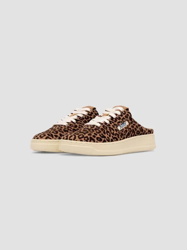 AUTRY Leopard-print Lace-up Mule Sneakers