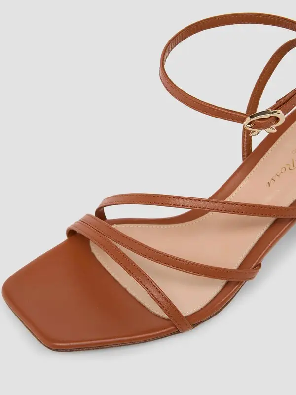 GIANVITO ROSSI 55mm Leather Sandals - Brown