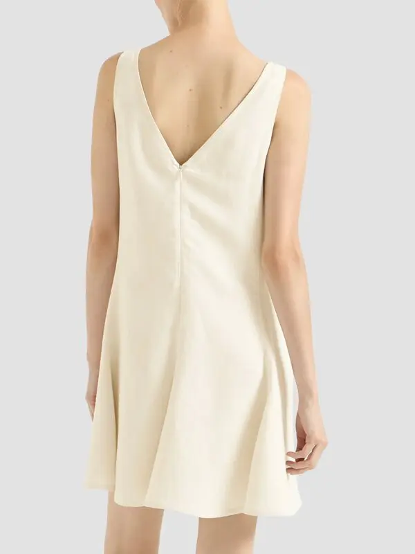 Brunello Cucinelli Viscose And Linen Fluid Twill Mini Dress