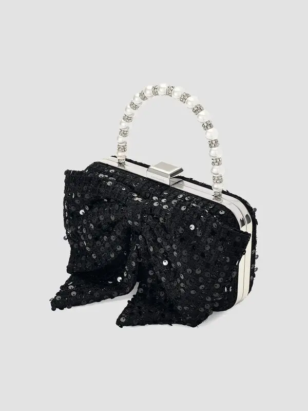 SACHIN BABI Bubbly Sequin Tweed Top Handle Bag