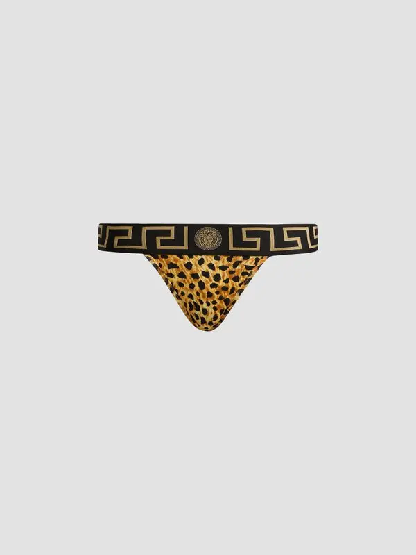 Versace Topeka Cheetah-print Stretch-jersey Thong