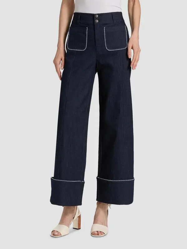 Cinq À Sept Dorothea Twisted-trim Wide-leg Pants