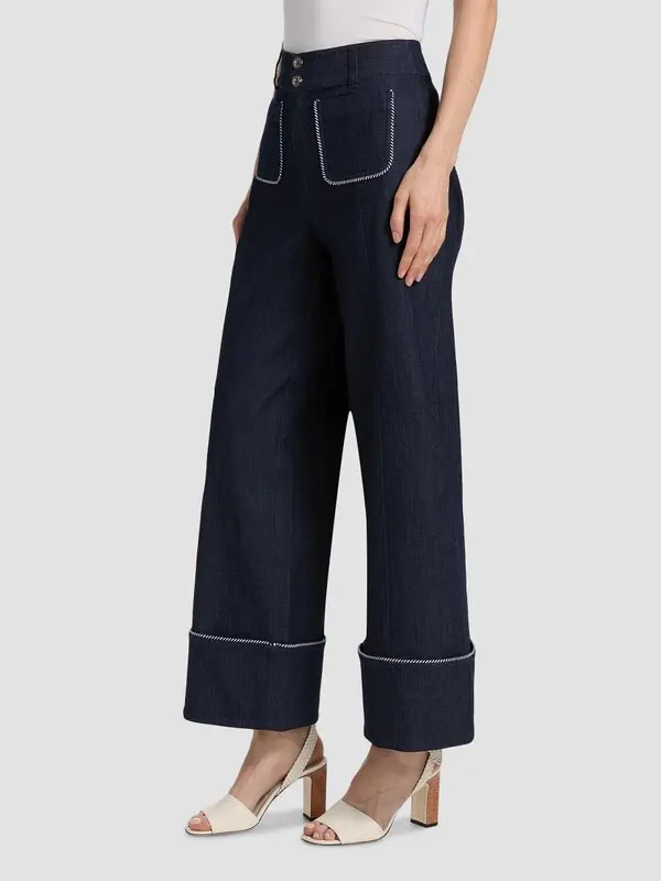 Cinq À Sept Dorothea Twisted-trim Wide-leg Pants