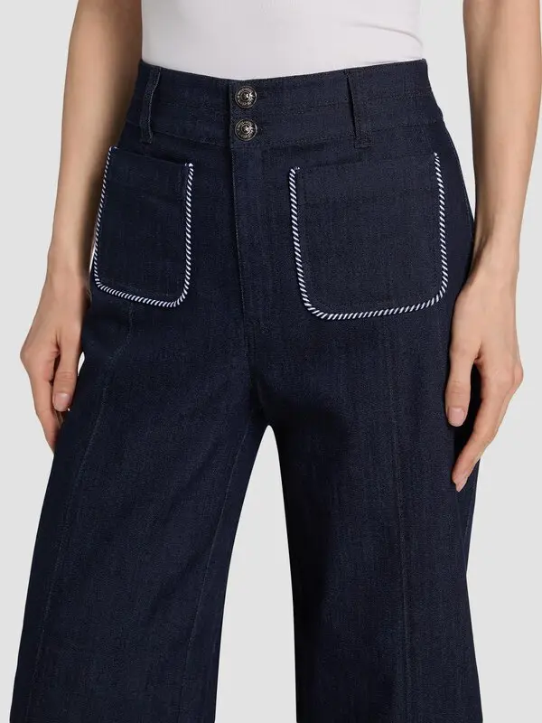 Cinq À Sept Dorothea Twisted-trim Wide-leg Pants