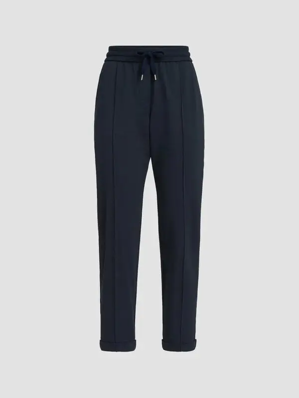 Brunello Cucinelli Stretch Cotton Lightweight French Terry Track Trousers