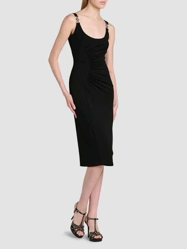 Versace Stretch Crepe Jersey Bodycon Midi-dress