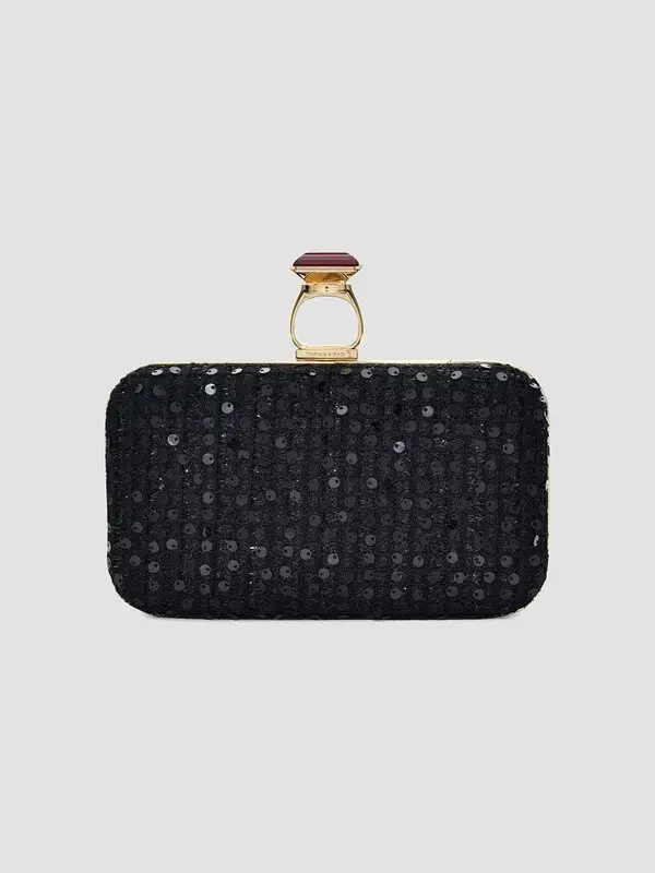 SACHIN BABI On The Rocks Sequin Tweed Clutch