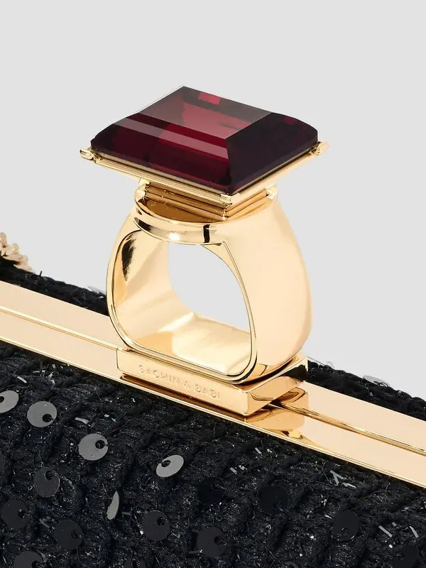 SACHIN BABI On The Rocks Sequin Tweed Clutch