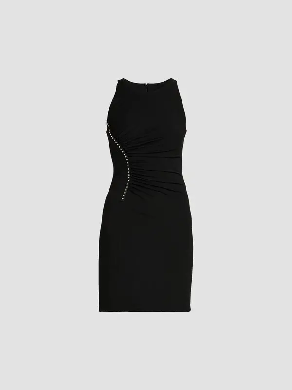 Versace Stretch Crêpe Embellished Minidress
