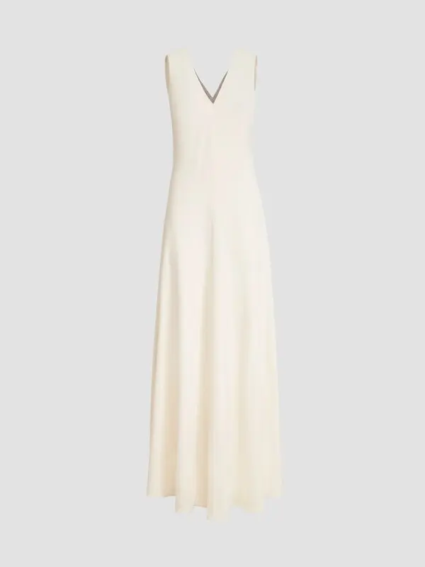Brunello Cucinelli Silk And Acetate Crêpe Cady Fluid Dress