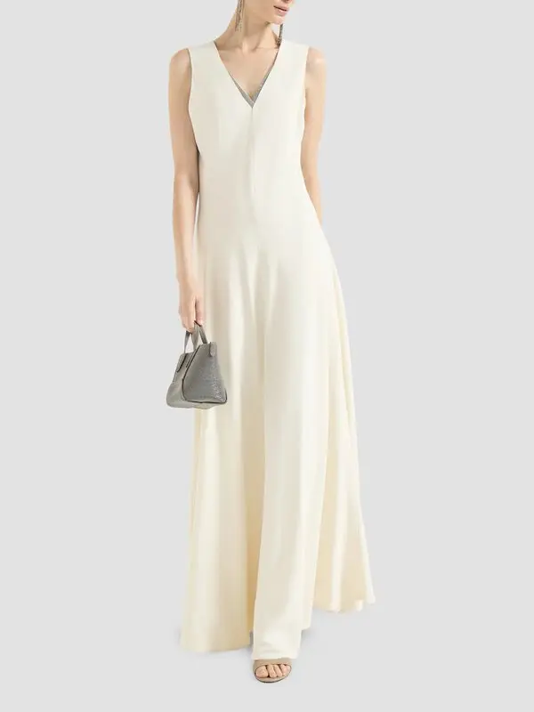 Brunello Cucinelli Silk And Acetate Crêpe Cady Fluid Dress
