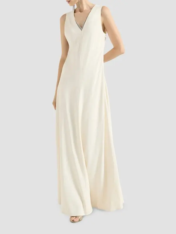 Brunello Cucinelli Silk And Acetate Crêpe Cady Fluid Dress