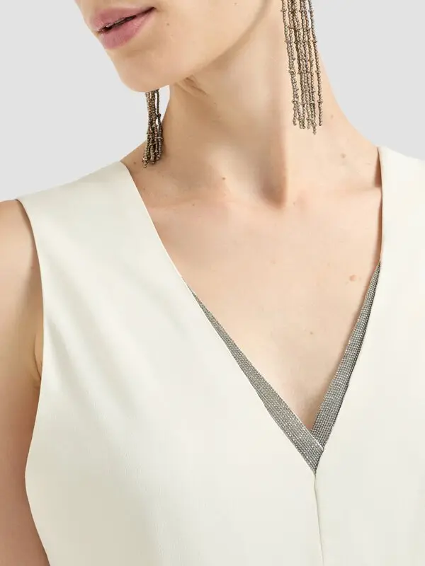 Brunello Cucinelli Silk And Acetate Crêpe Cady Fluid Dress