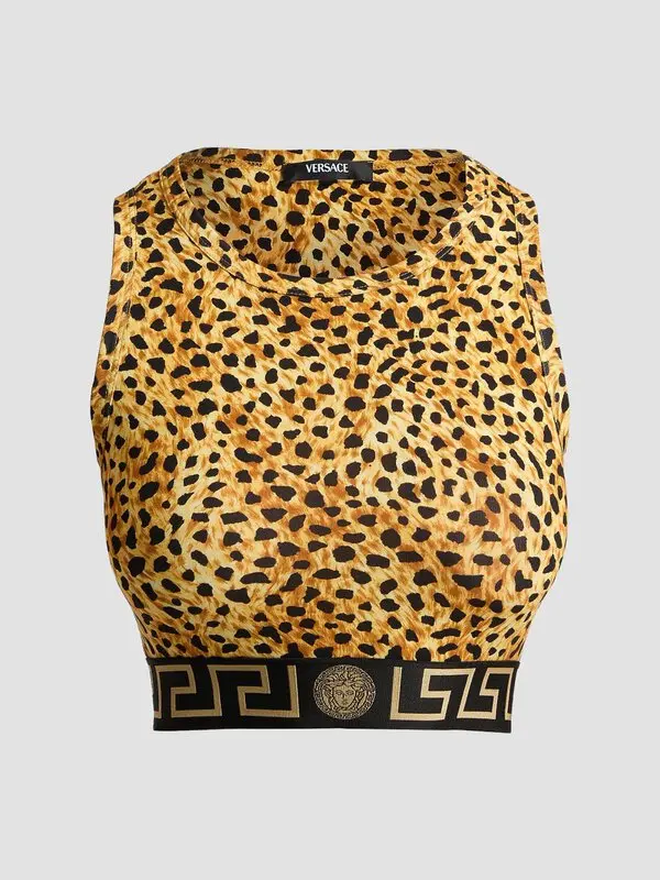 Versace Cheetah-print Jersey Top