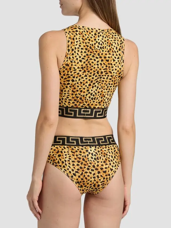 Versace Cheetah-print Jersey Top