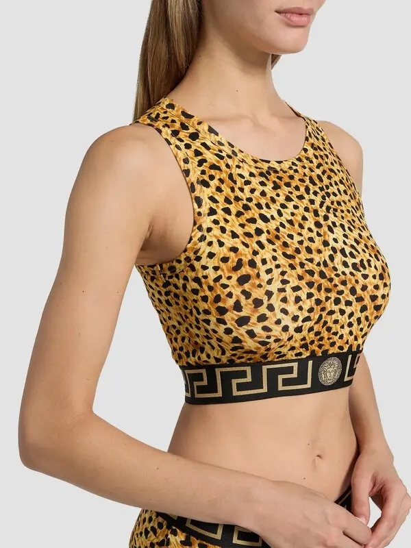 Versace Cheetah-print Jersey Top
