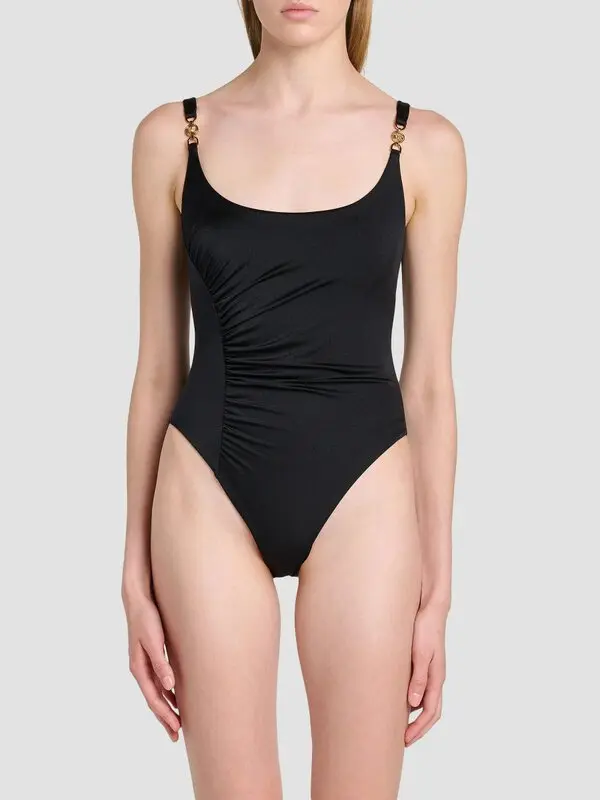 Versace Ruched Medusa Hardware One-piece Swimsuit