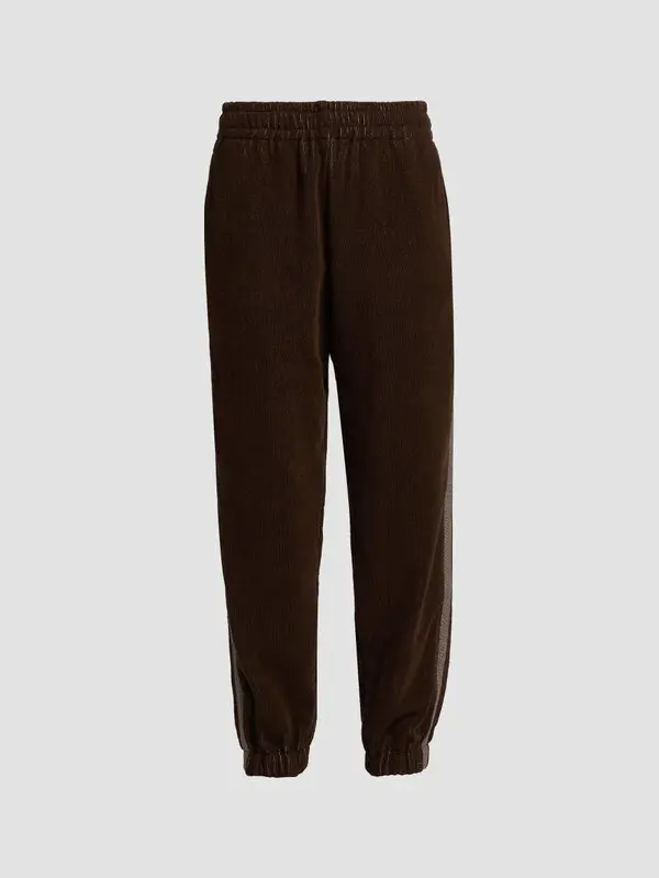 Versace Jacquard Cotton-blend Terry Joggers - Brown