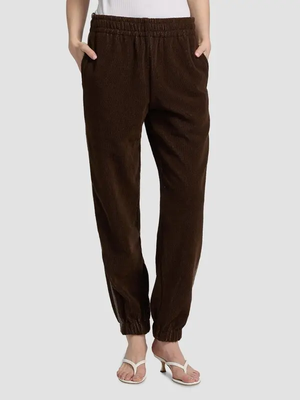 Versace Jacquard Cotton-blend Terry Joggers - Brown