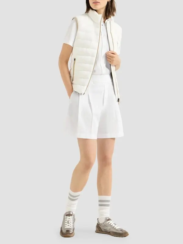 Brunello Cucinelli Stretch Cotton Piqué Active Shorts With Logo