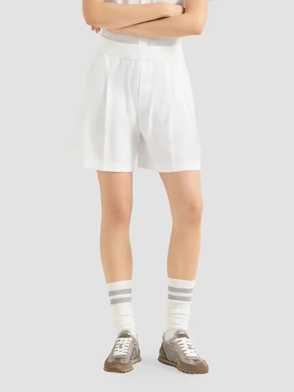 Brunello Cucinelli Stretch Cotton Piqué Active Shorts With Logo