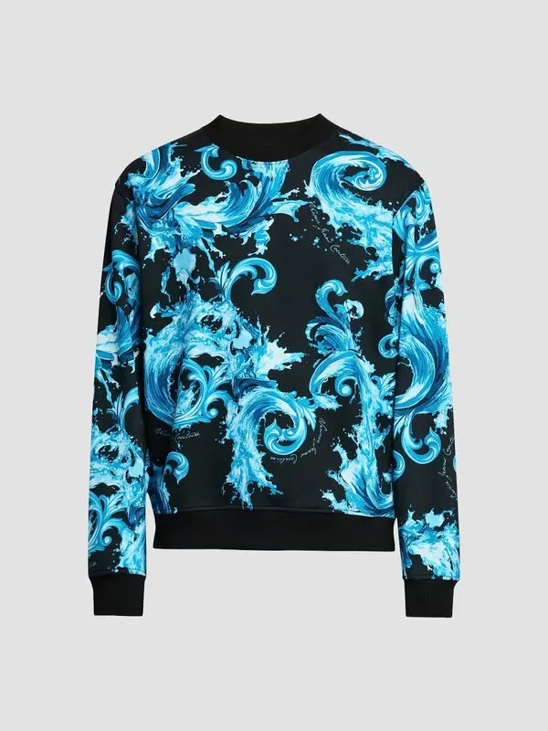 Versace Filigree Stretch-cotton Crewneck Sweatshirt