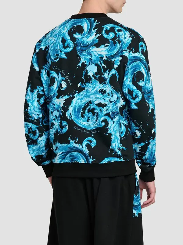 Versace Filigree Stretch-cotton Crewneck Sweatshirt