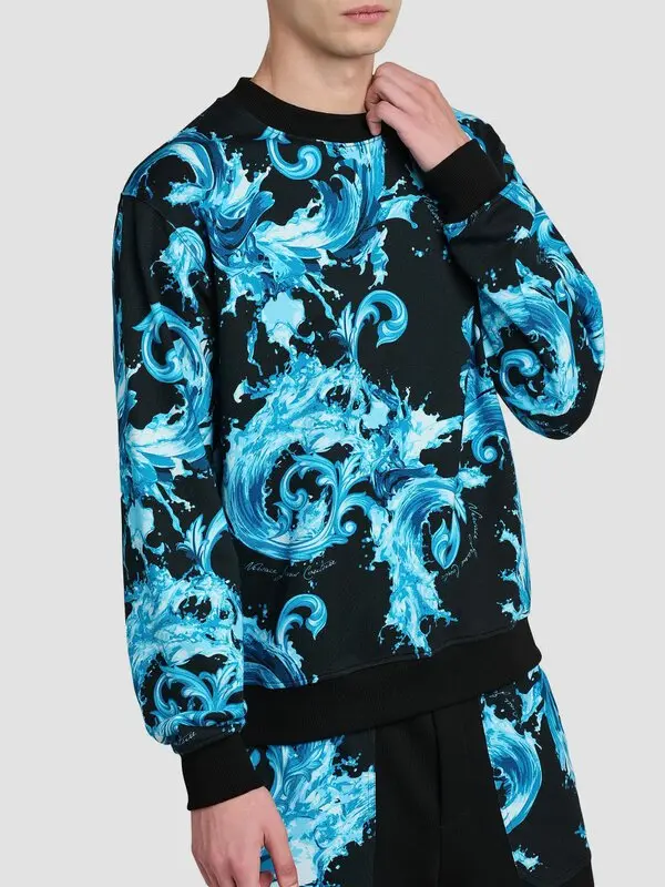 Versace Filigree Stretch-cotton Crewneck Sweatshirt