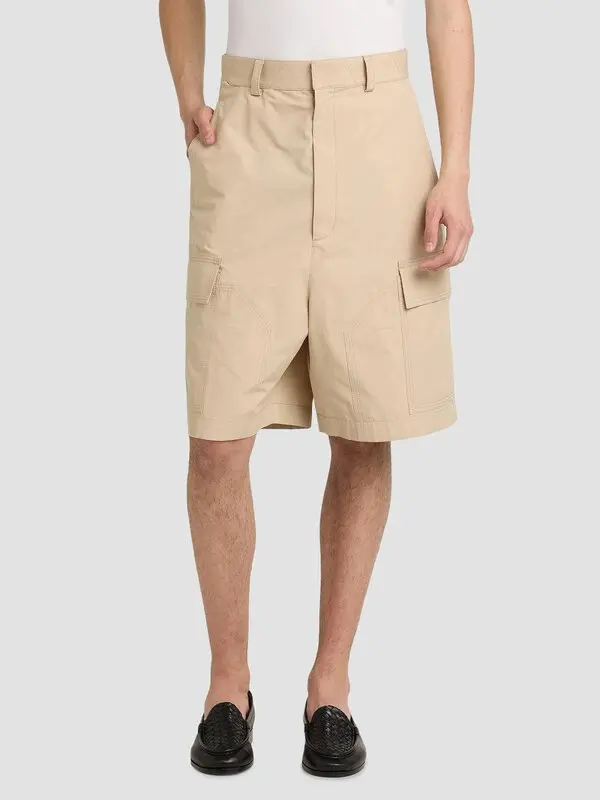 Bottega Veneta Cotton Toile Cargo Shorts
