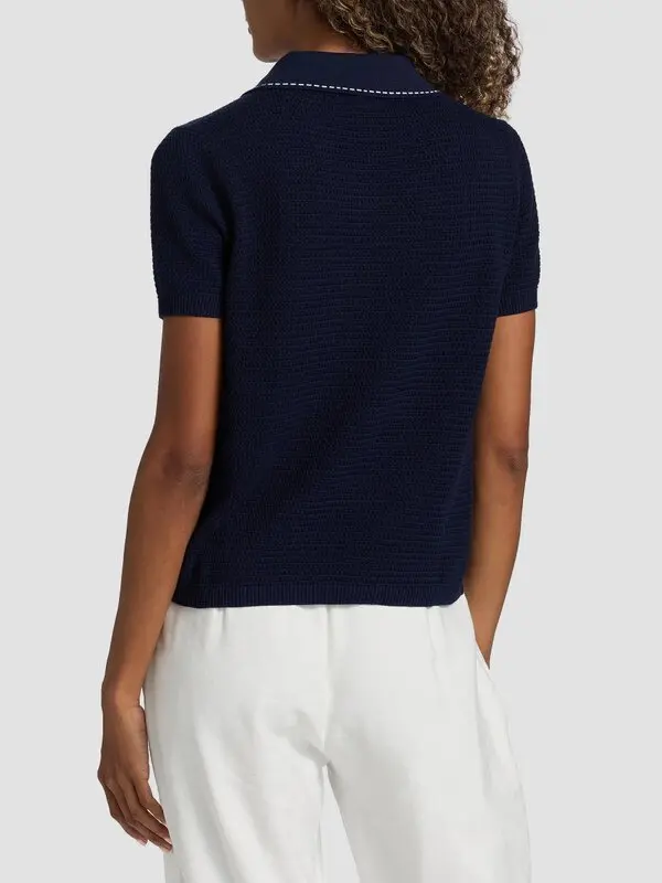 Versace Cotton Knit Polo Top