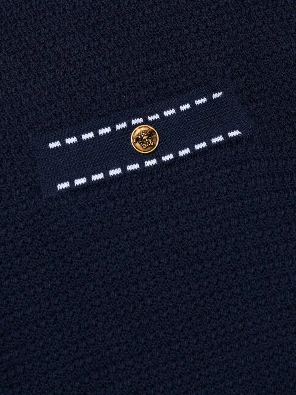 Versace Cotton Knit Polo Top