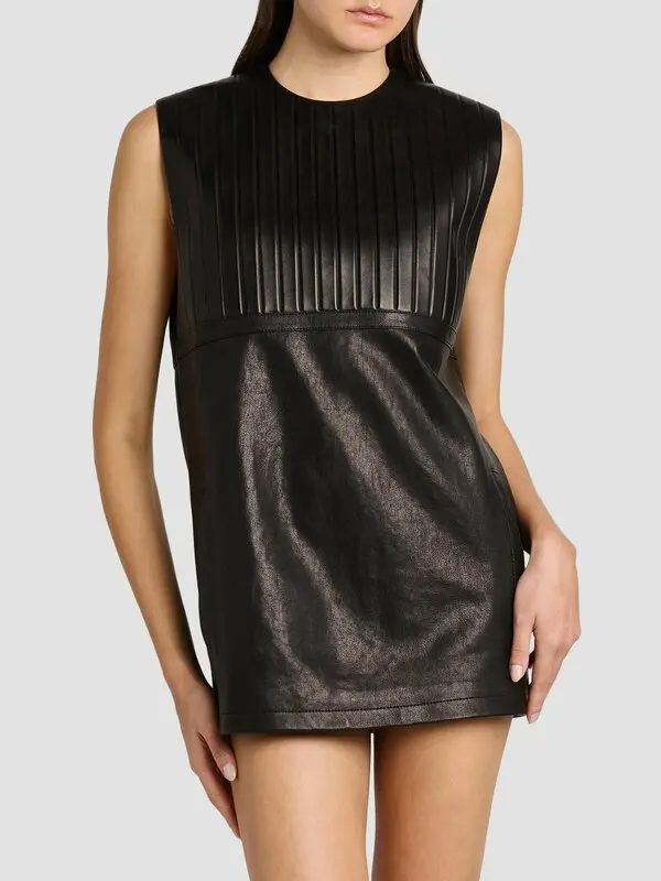 Versace Ribbed Leather Minidress