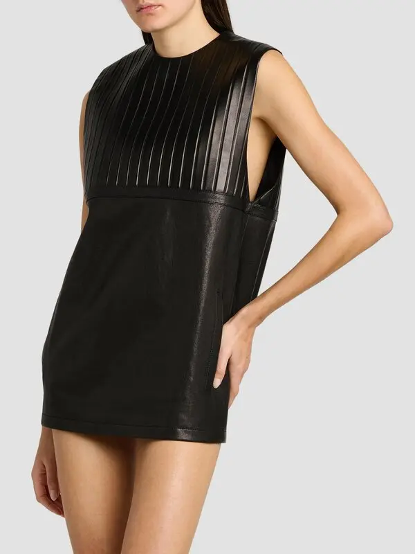 Versace Ribbed Leather Minidress