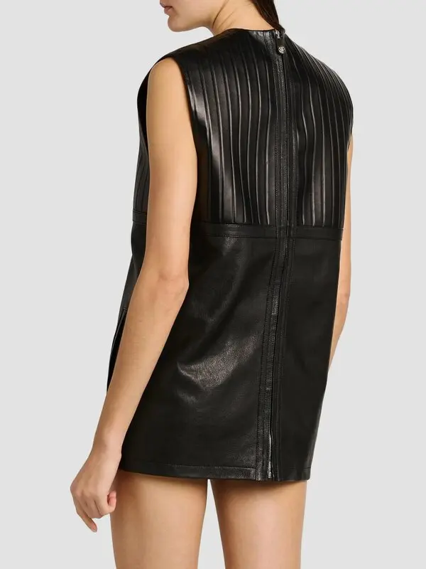 Versace Ribbed Leather Minidress