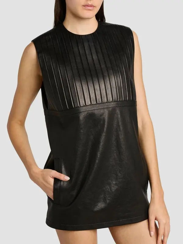 Versace Ribbed Leather Minidress